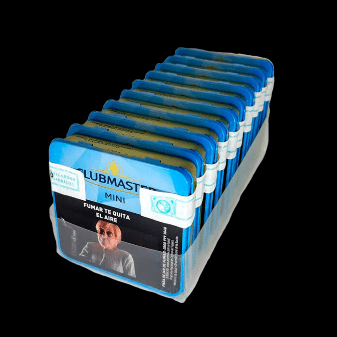 Clubmaster Mini Blue PACK X10 LATAS X20 Unidades – Latin American Smoke